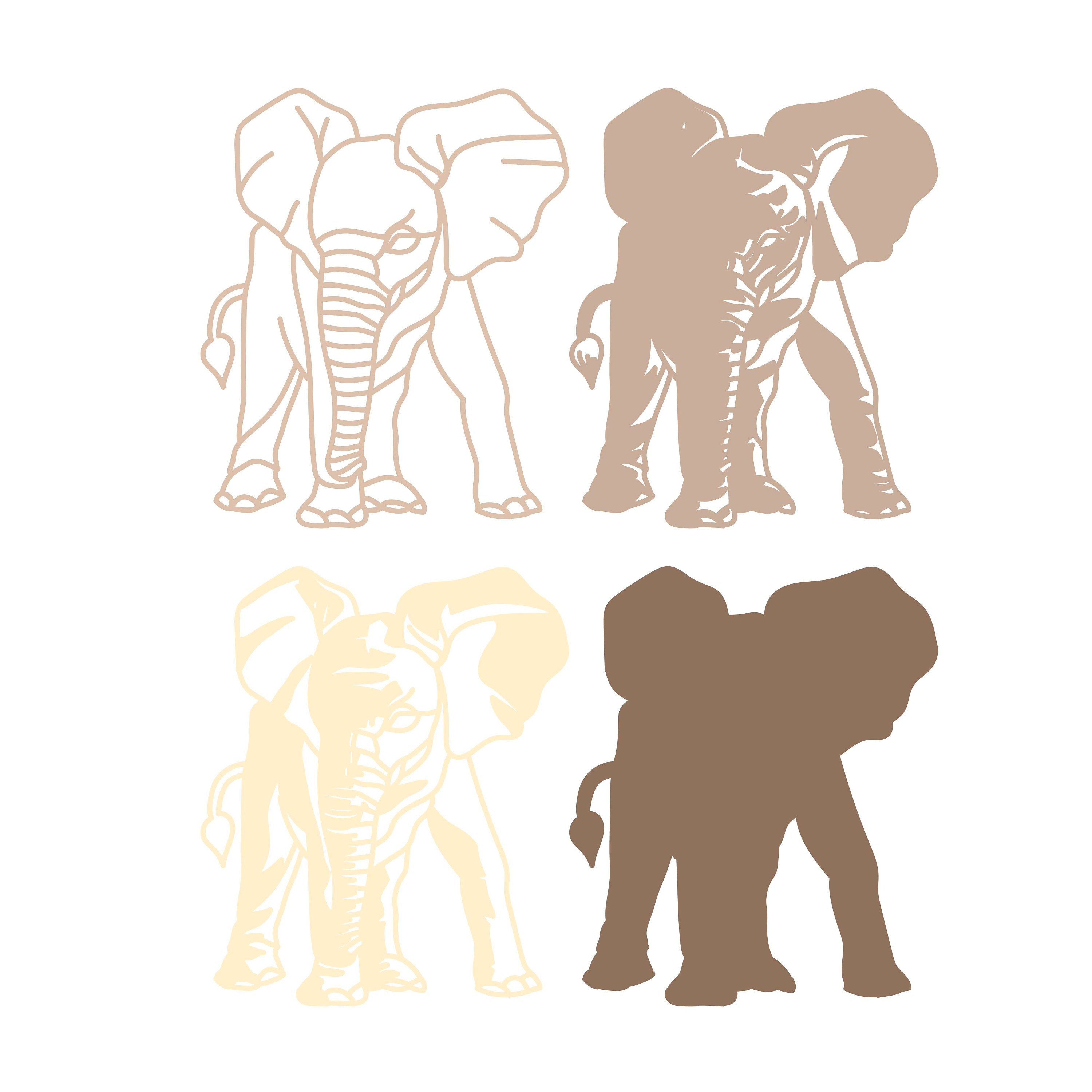 Elephant Multilayer SVG/ Elephant Cut File/ 3D Layer/ Plywood | Etsy