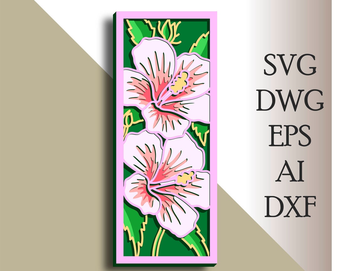 Hibiscus 3D Multilayer SVG/ Hibiscus Zentangle Cut File/ 3D - Etsy