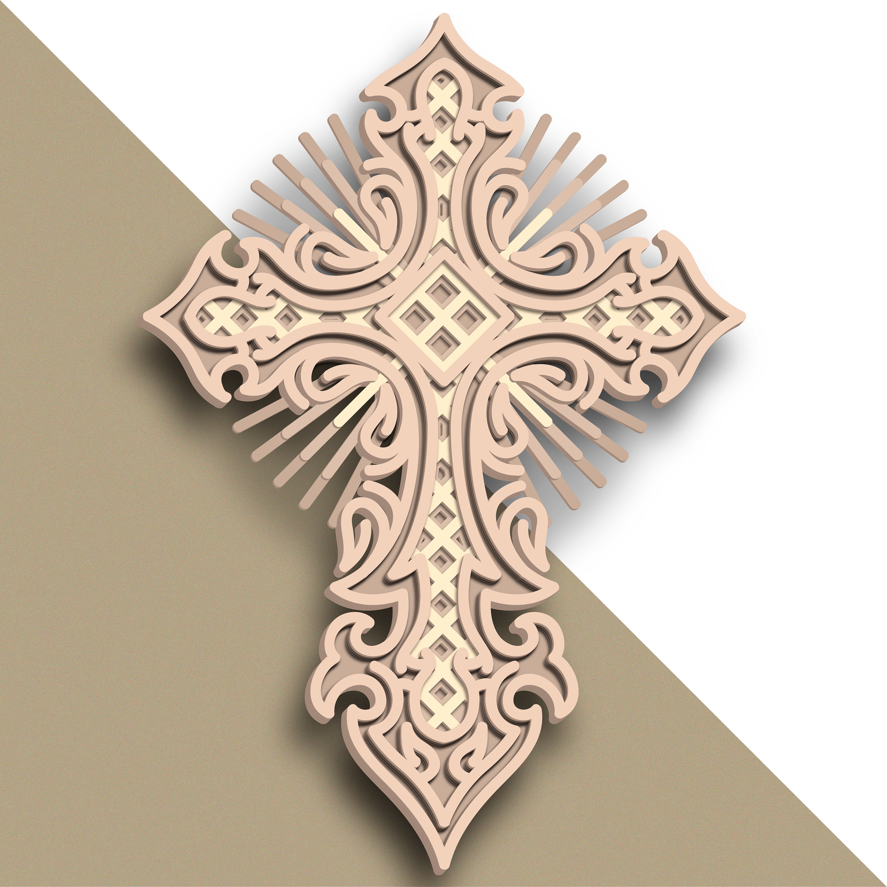 Cross Multilayer SVG/ Cross Cut File/ 3D Layer/ Plywood - Etsy