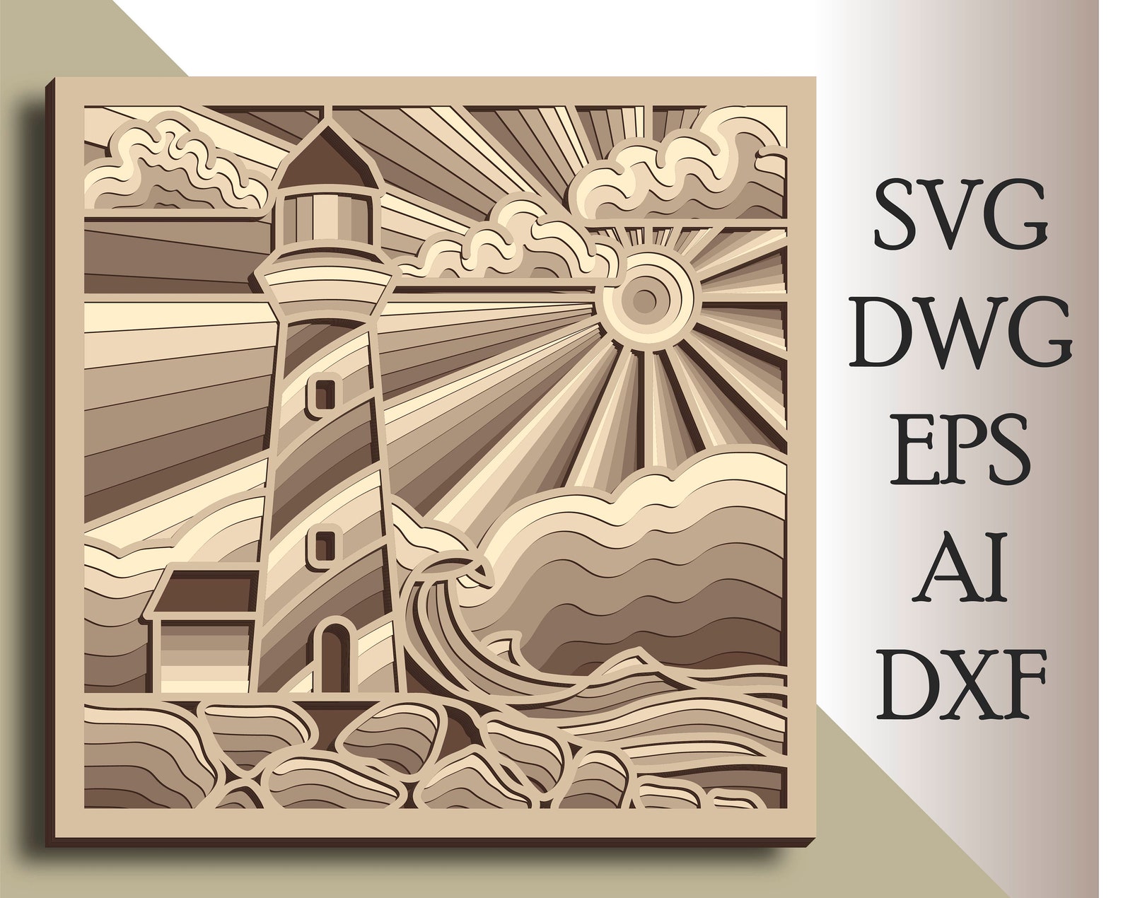 Lighthouse Multilayer SVG/ Lighthouse Cut File/ 3D Layer/ - Etsy
