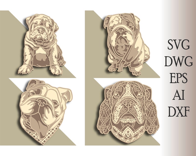 English Bulldog Bundle Multilayer SVG/ English Bulldog Cut - Etsy