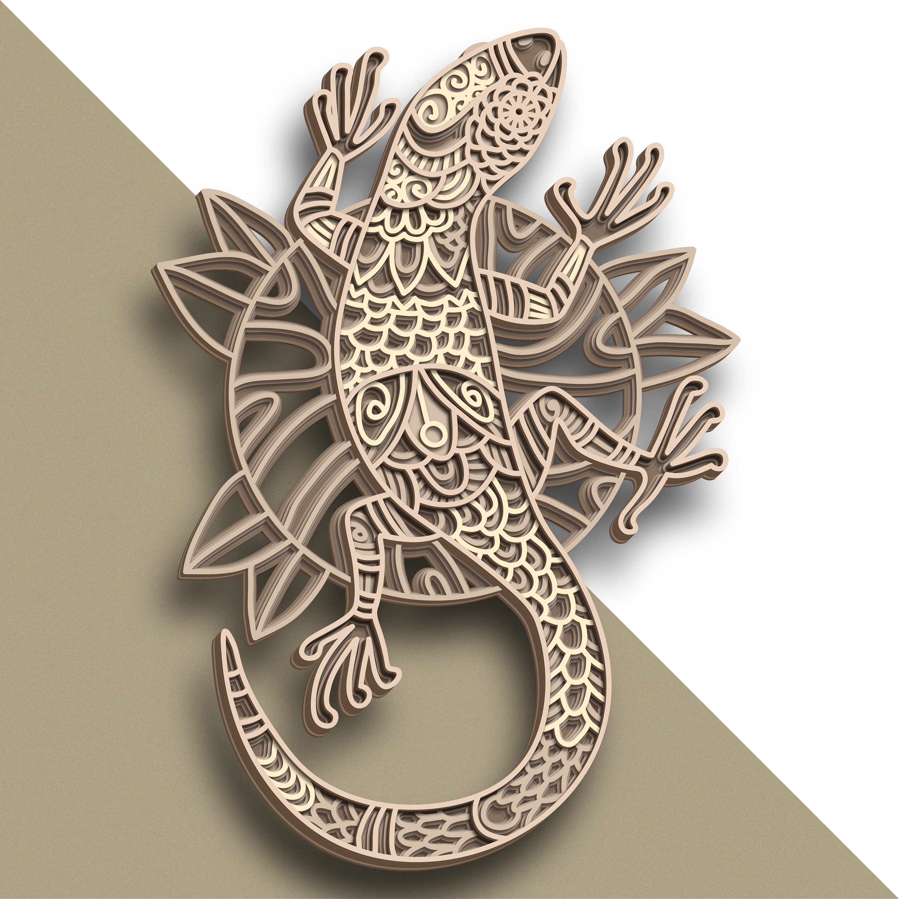 Lizard Multilayer SVG/ Lizard Cut File/ 3D Layer/ Plywood | Etsy