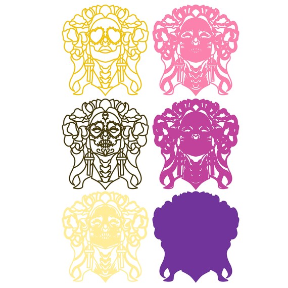 Sugar Skull multilayer SVG/ Skull Mandala cut file/ 3D layer/ Plywood ...