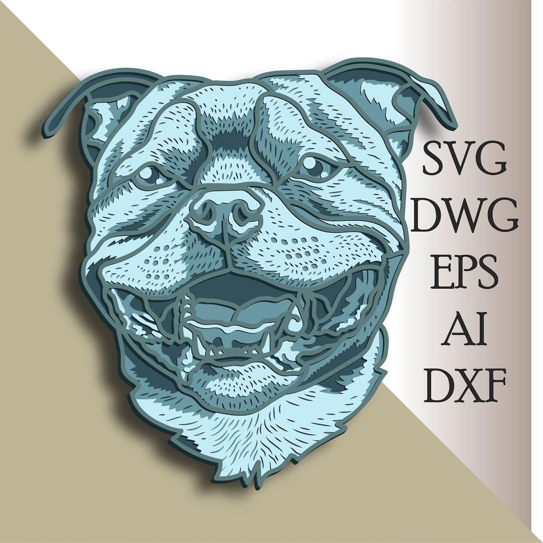 Staffordshire Bull Terrier Multilayer SVG/ Staffordshire Bull Terrier ...