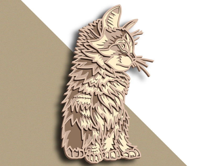 Cat Multilayer SVG/ Cat Cut File/ 3D Layer/ Plywood Cutting/ | Etsy