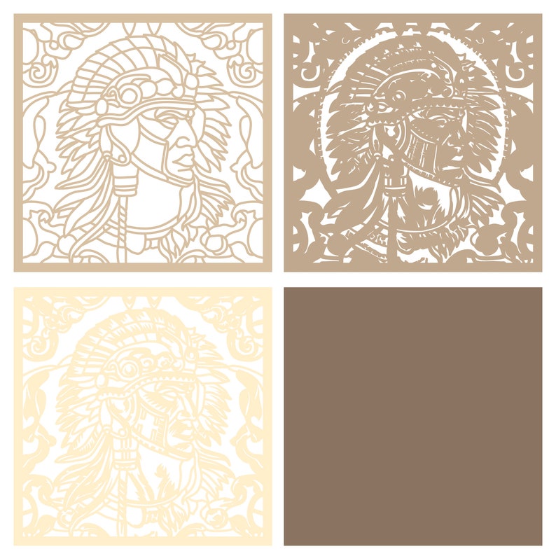 American Native Multilayer SVG. Laser Cut File. Layer Construction ...