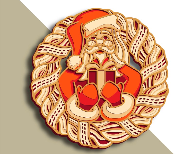 Santa Multilayer SVG/ Santa Cut File/ 3D Layer/ Plywood | Etsy