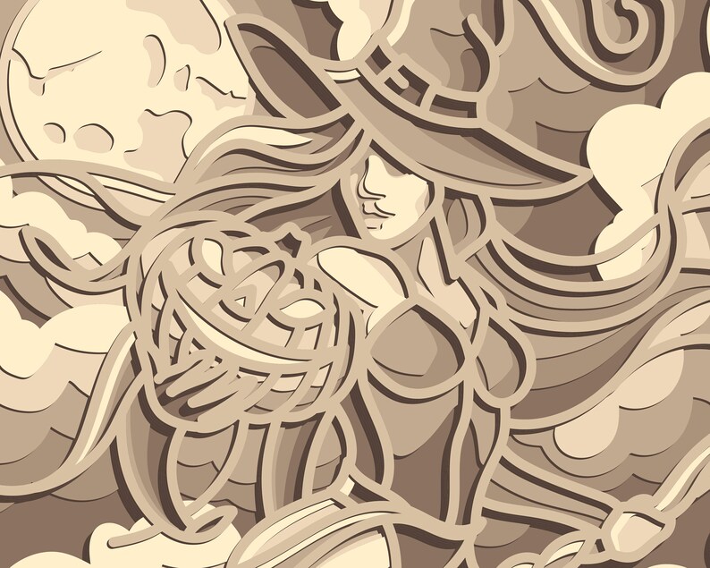 Witch Bundle Multilayer SVG. Laser Cut File. Layer Construction ...