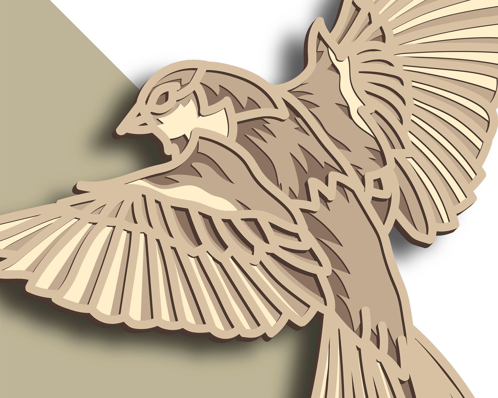 Sparrow 3D Multilayer SVG/ Sparrow Zentangle Cut File/ 3D - Etsy