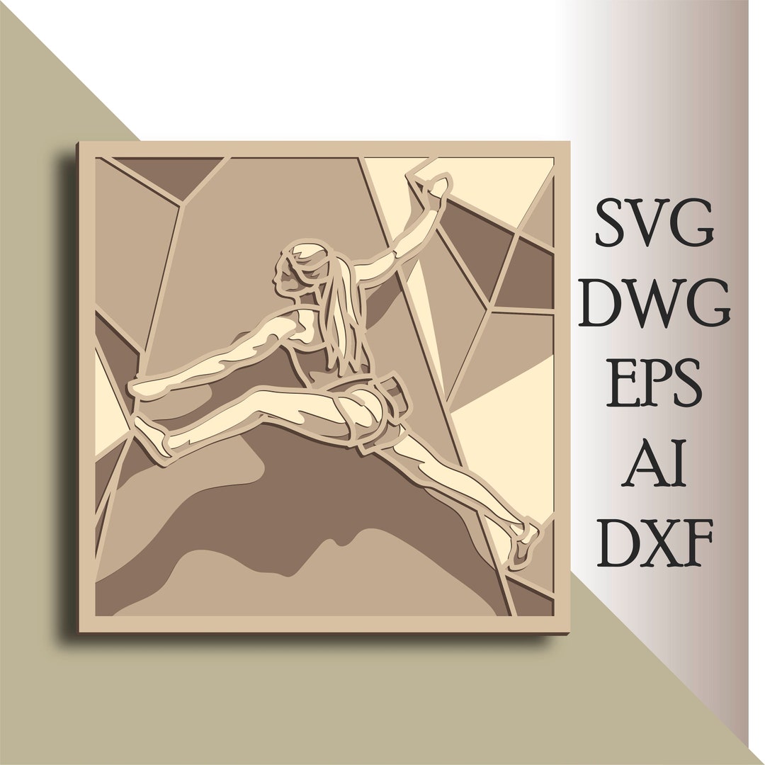 Climbing 3D Multilayer SVG/ Climbing Zentangle Cut File/ 3D Layer ...