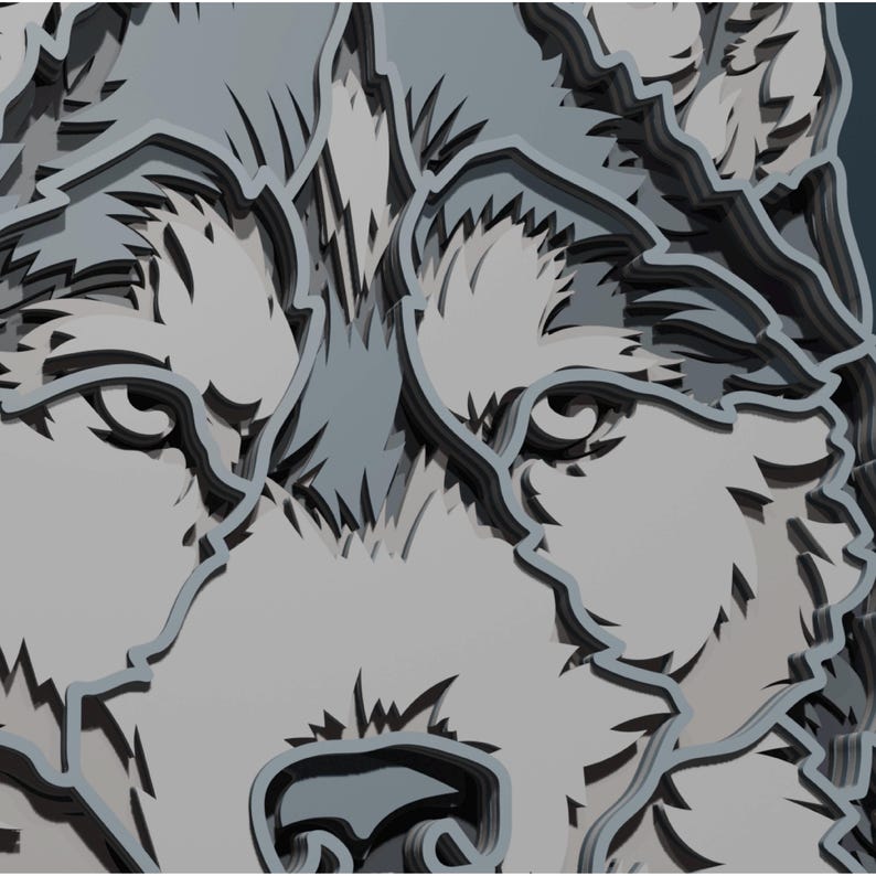 Husky Multilayer SVG. Laser Cut File. Layer Construction. Plywood ...