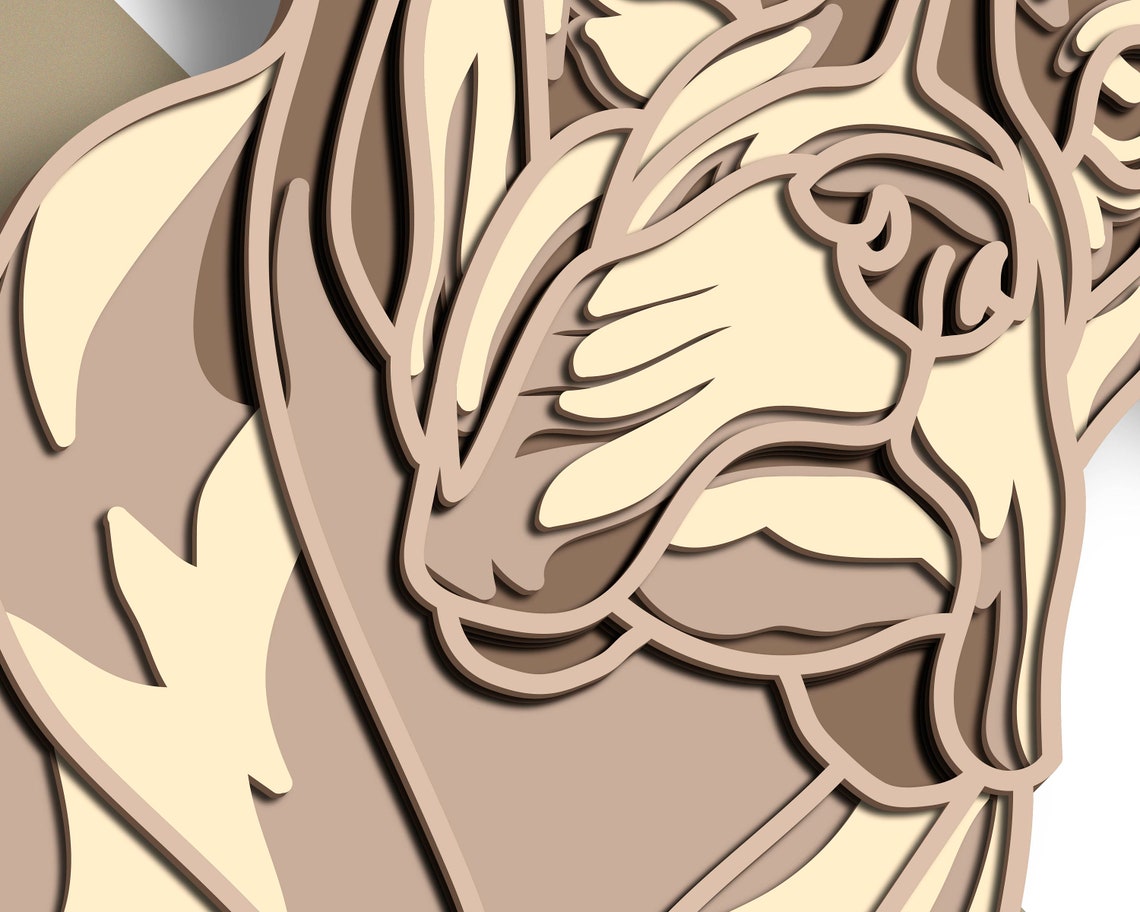 Boxer Dog Multilayer SVG/ Boxer Dog Cut File/ 3D Layer/ - Etsy