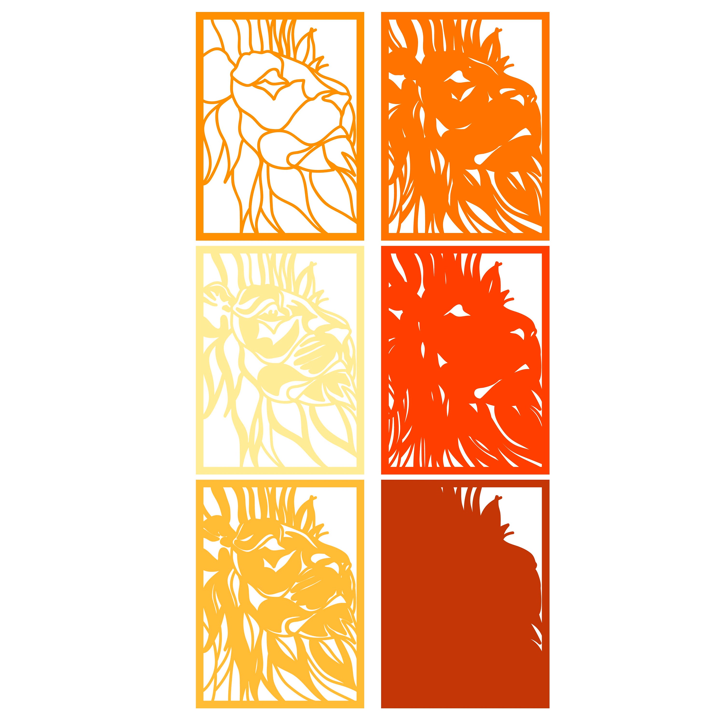 Lion Multilayer SVG/ Lion Cut File/ 3D Layer/ Plywood Cutting/ Paper ...