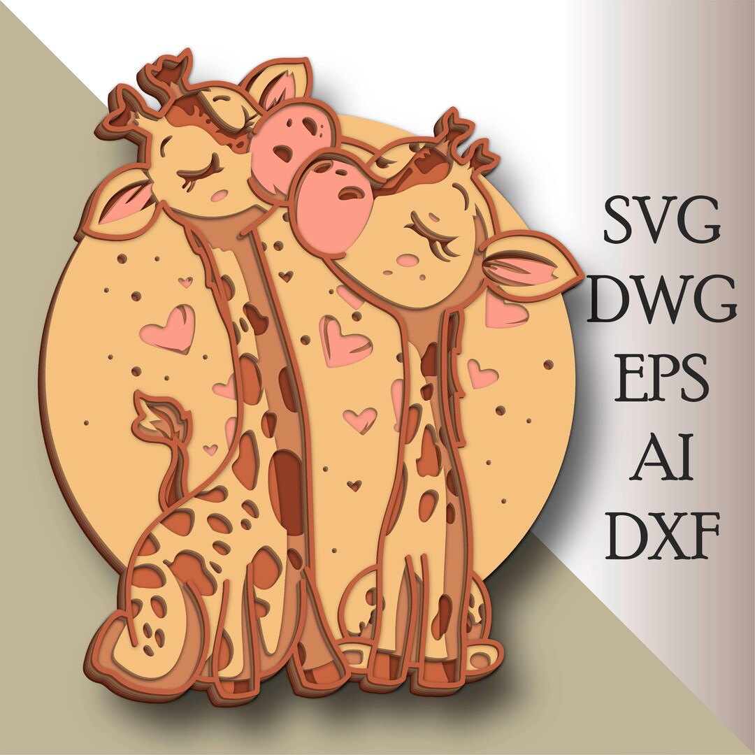 Giraffe Multilayer SVG/ Giraffe Cut File/ 3D Layer/ Plywood Cutting ...