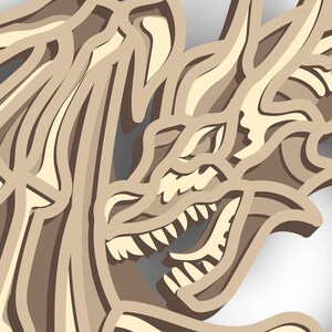 Dragon Multilayer SVG/ Dragon Cut File/ 3D Layer/ Plywood Cutting ...