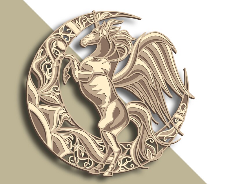 Unicorn Multilayer SVG. Laser Cut File. Layer Construction. Plywood ...