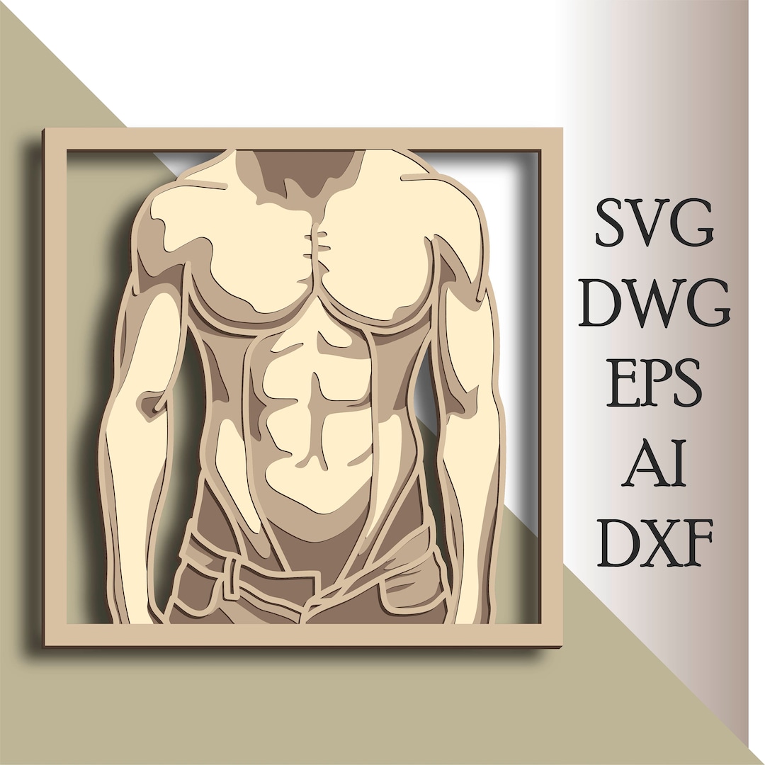 Man Body Multilayer SVG. Laser Cut File. Layer Construction. Plywood ...