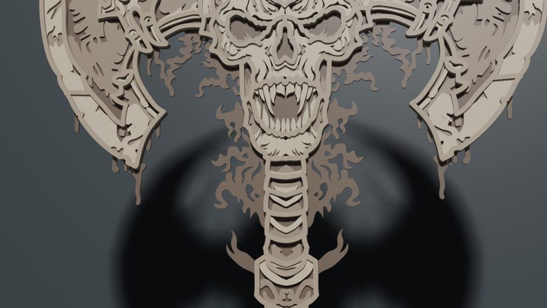 Ax Multilayer SVG. Laser Cut File. Layer Skull Construction. Plywood ...