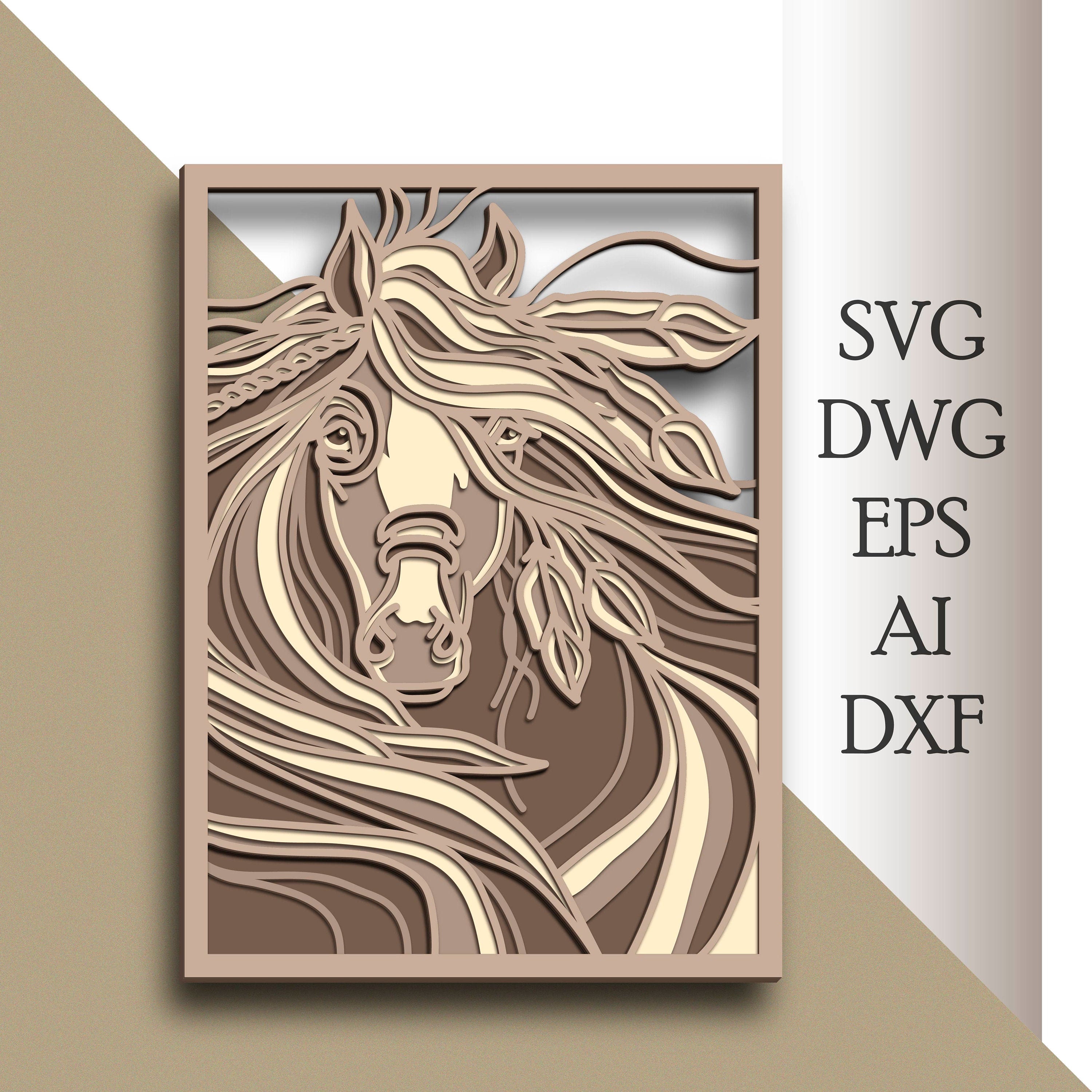 Horse Multilayer SVG/ Horse Cut File/ 3D Layer/ Plywood - Etsy Singapore