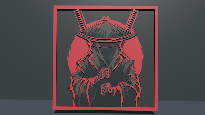 Samurai Multilayer SVG. Laser Cut File. Layer Construction. Plywood ...
