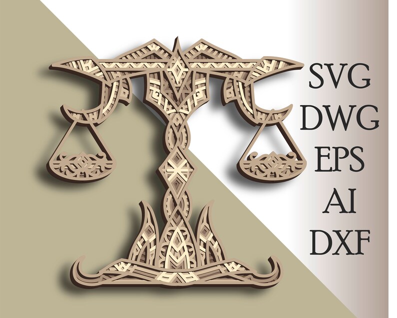 Libra Multilayer SVG/ Libra Cut File/ 3D Layer/ Plywood - Etsy