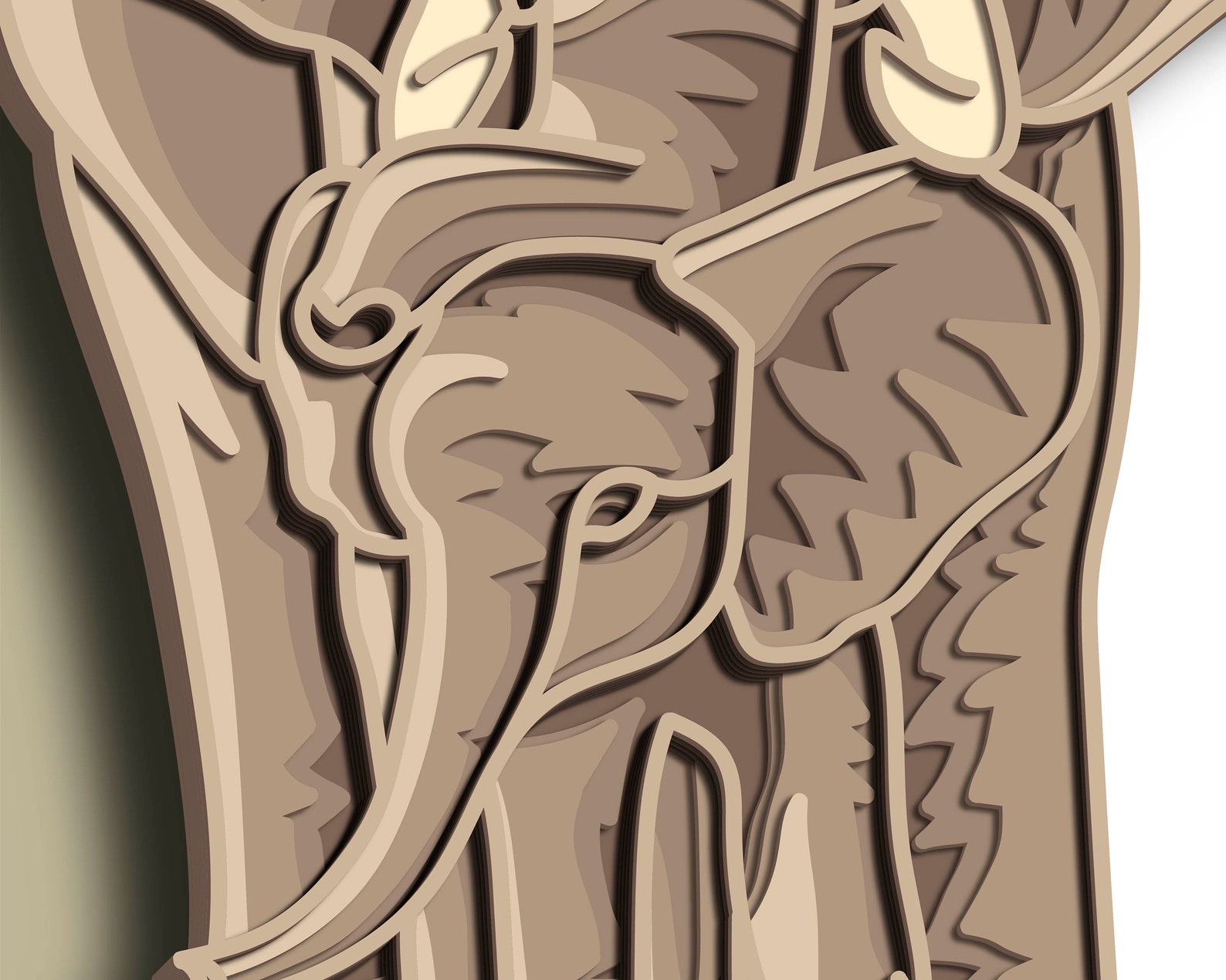 Elephant Multilayer SVG/ Elephant Cut File/ 3D Layer/ Plywood - Etsy