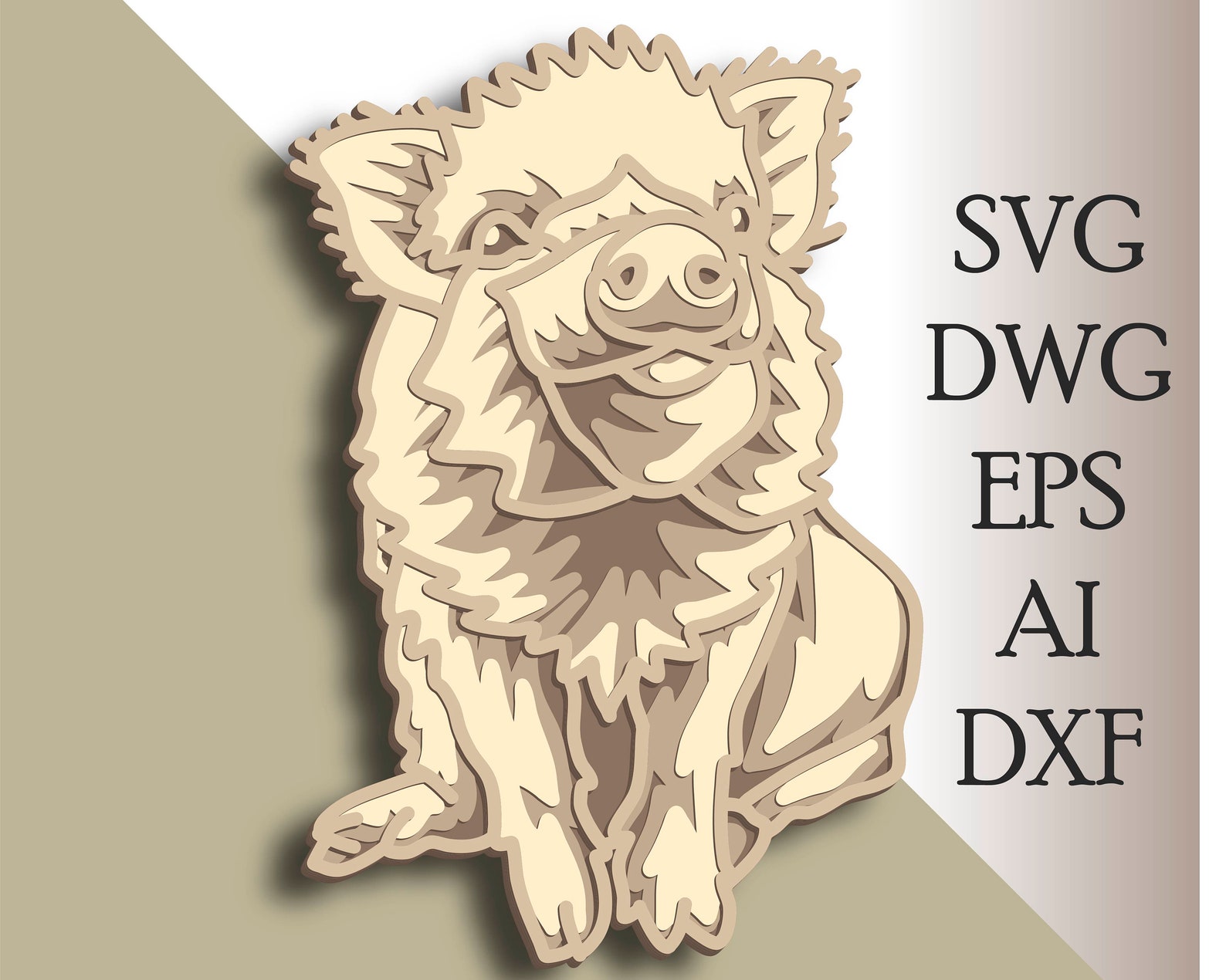 Pig Multilayer SVG/ Pig Cut File/ 3D Layer/ Plywood Cutting/ - Etsy
