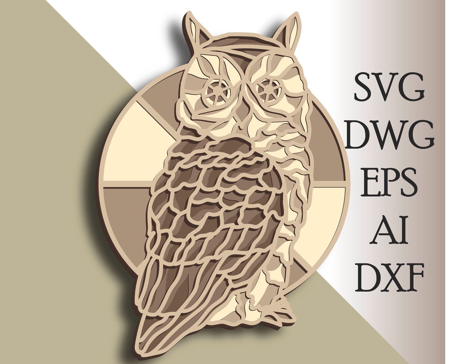 Owl Multilayer SVG/ Owl Cut File/ 3D Layer/ Plywood Cutting/ - Etsy