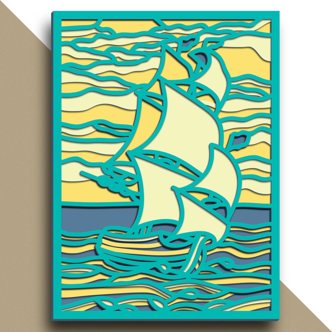 Ship Multilayer SVG/ Ship Cut File/ 3D Layer/ Plywood Cutting/ | Etsy