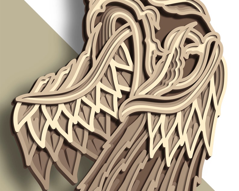 Wings Multilayer SVG/ Wings Cut File/ 3D Layer/ Plywood | Etsy