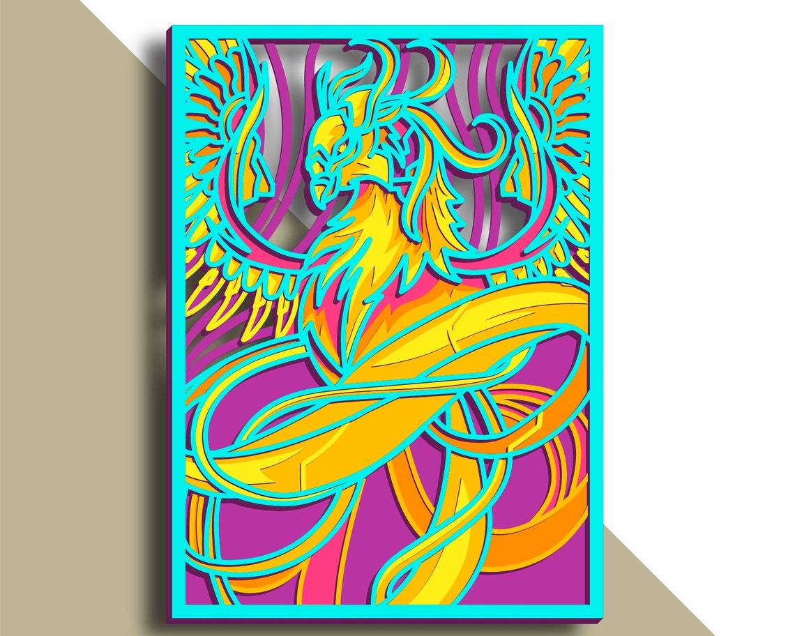 Phoenix Multilayer SVG/ Phoenix Cut File/ 3D Layer/ Plywood - Etsy