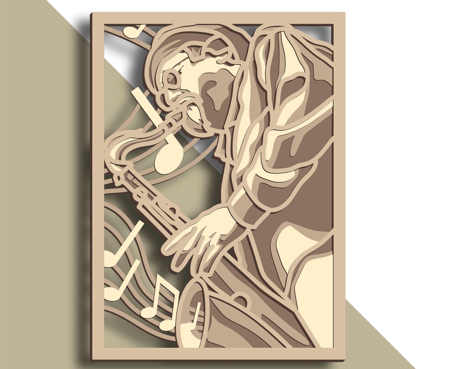 Jazz Multilayer SVG/ Jazz Cut File/ 3D Layer/ Plywood Cutting/ - Etsy