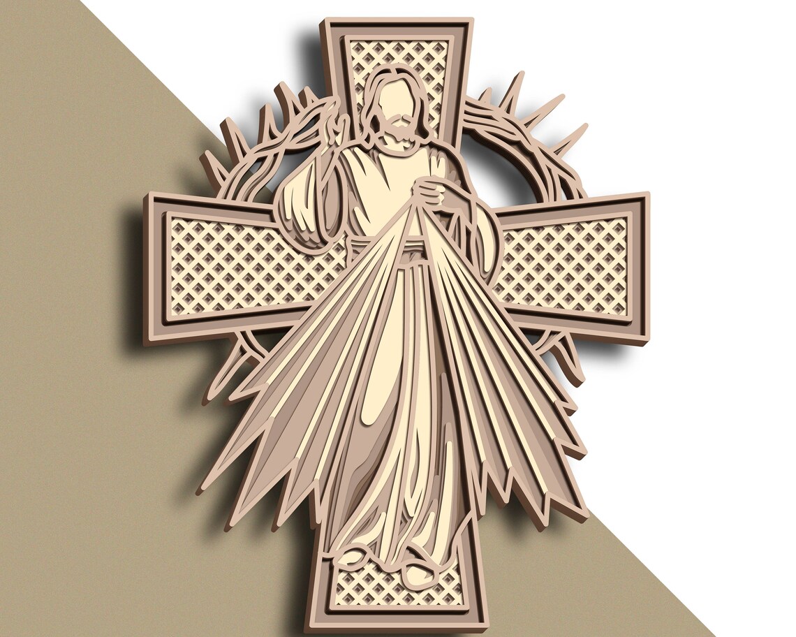 Divine Mercy multilayer SVG/ Divine Mercy cut file/ 3D layer/ | Etsy