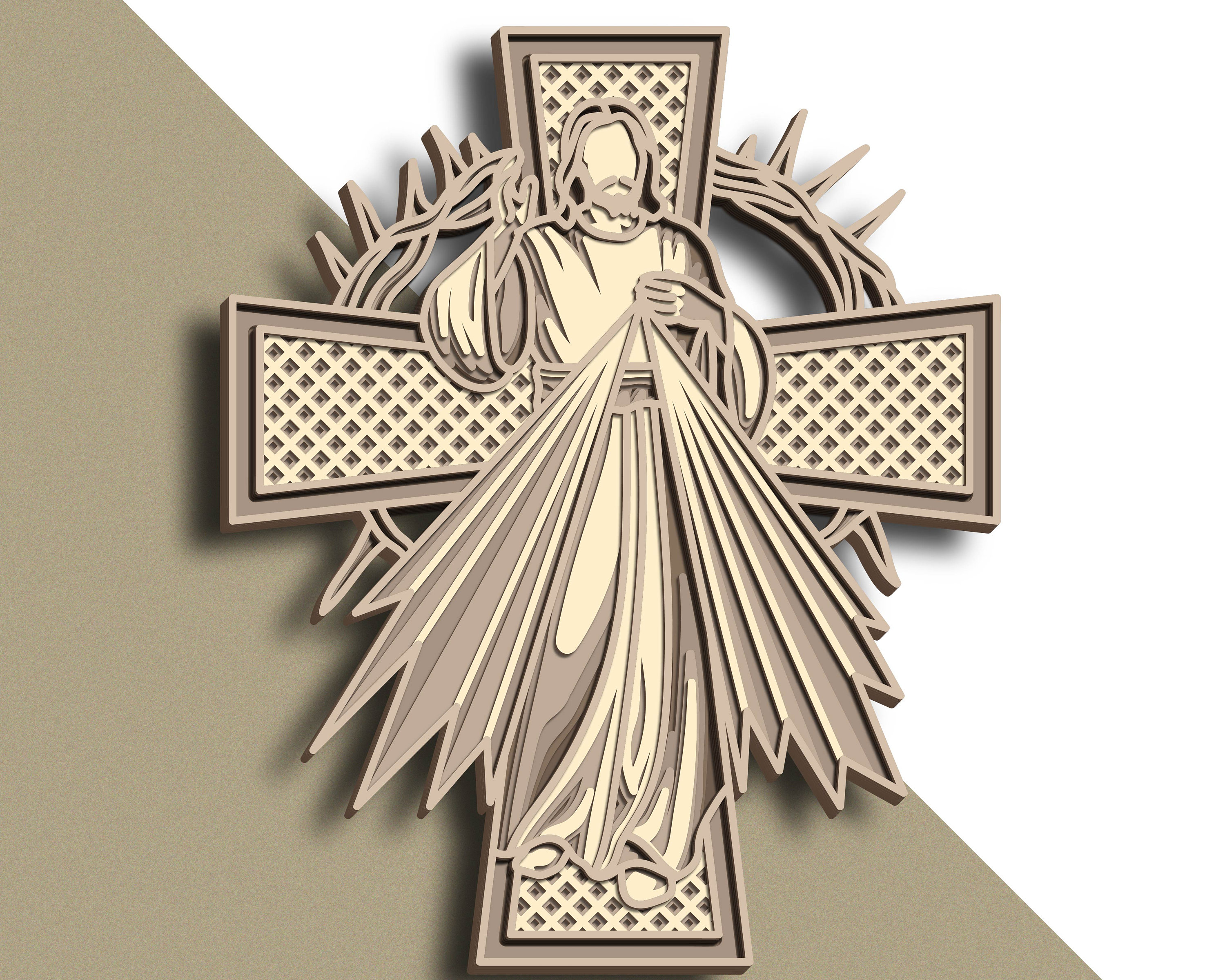 Divine Mercy Multilayer SVG/ Divine Mercy Cut File/ 3D Layer/ - Etsy Canada