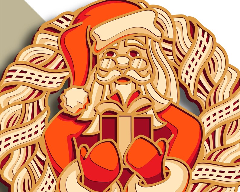 Santa Multilayer SVG/ Santa Cut File/ 3D Layer/ Plywood - Etsy