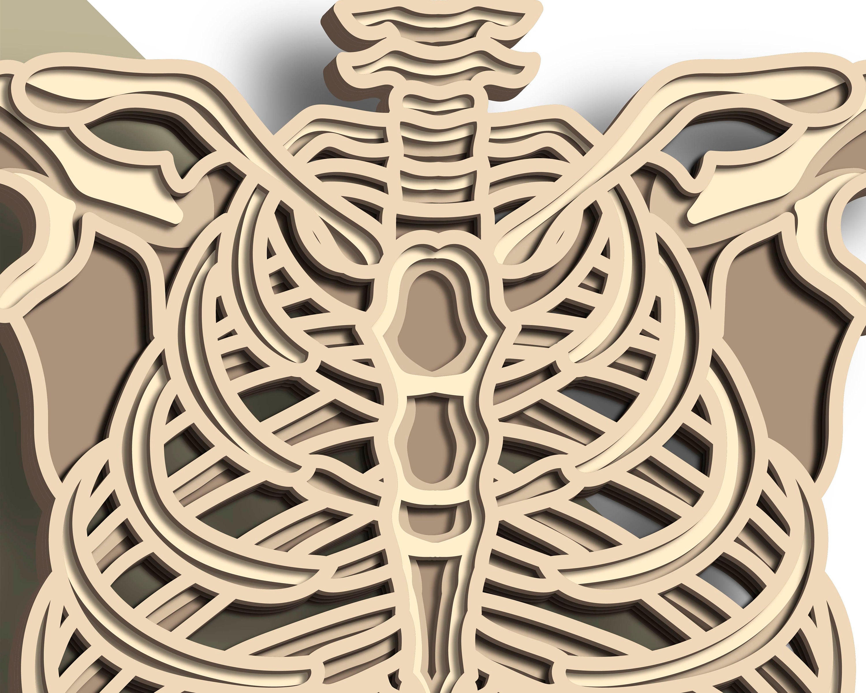 Skeleton Multilayer SVG. Laser Cut File. Layer Construction. Plywood ...