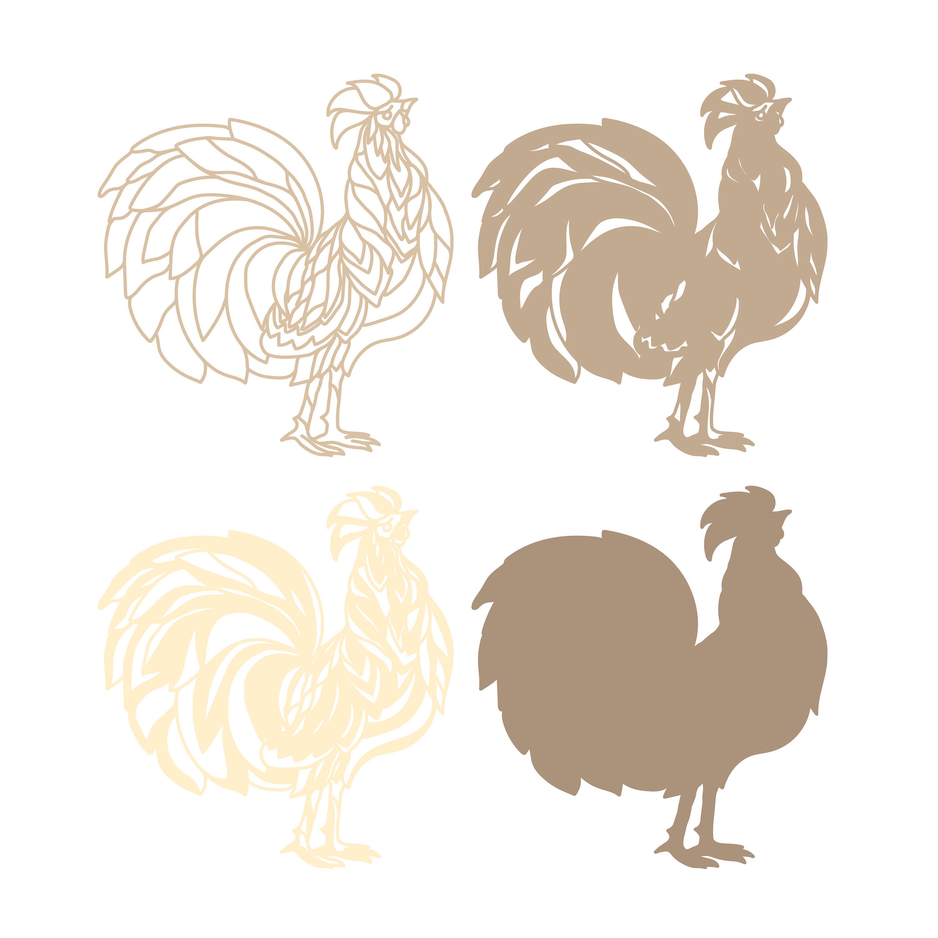 Rooster Multilayer SVG. Laser Cut File. Layer Construction. Plywood ...