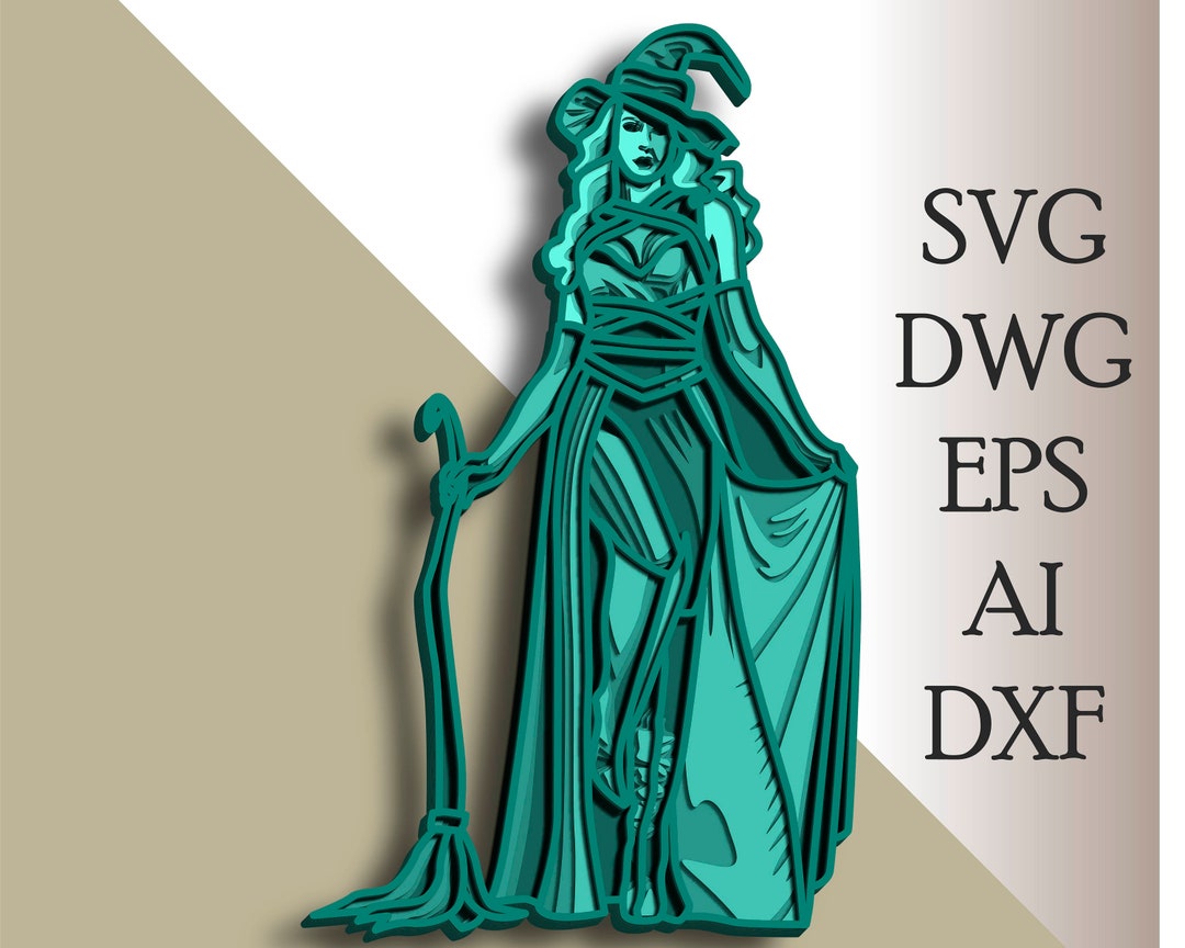 Witch Multilayer SVG/ Witch Mandala Cut File/ 3D Layer/ - Etsy
