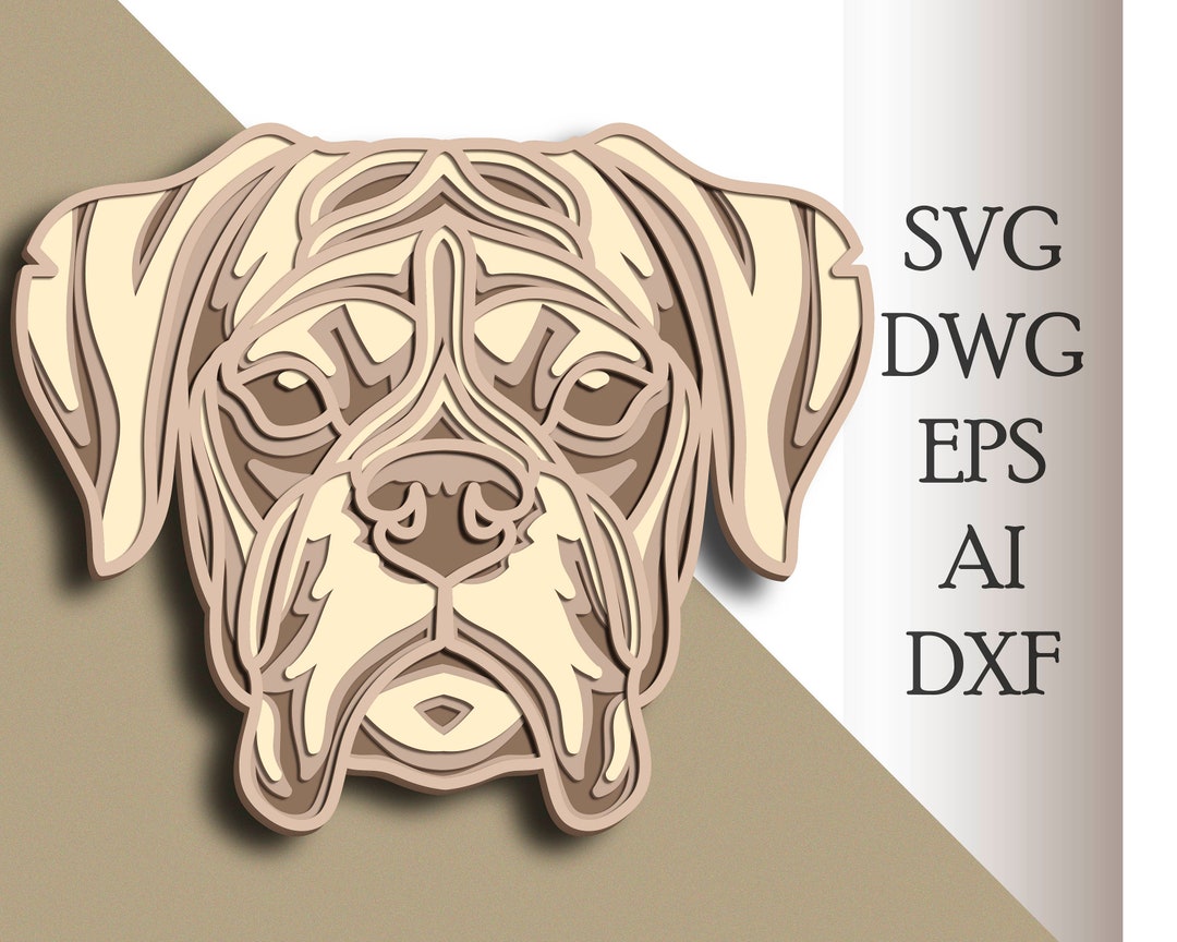 Boxer Dog Multilayer SVG/ Boxer Dog Cut File/ 3D (Download Now) - Etsy