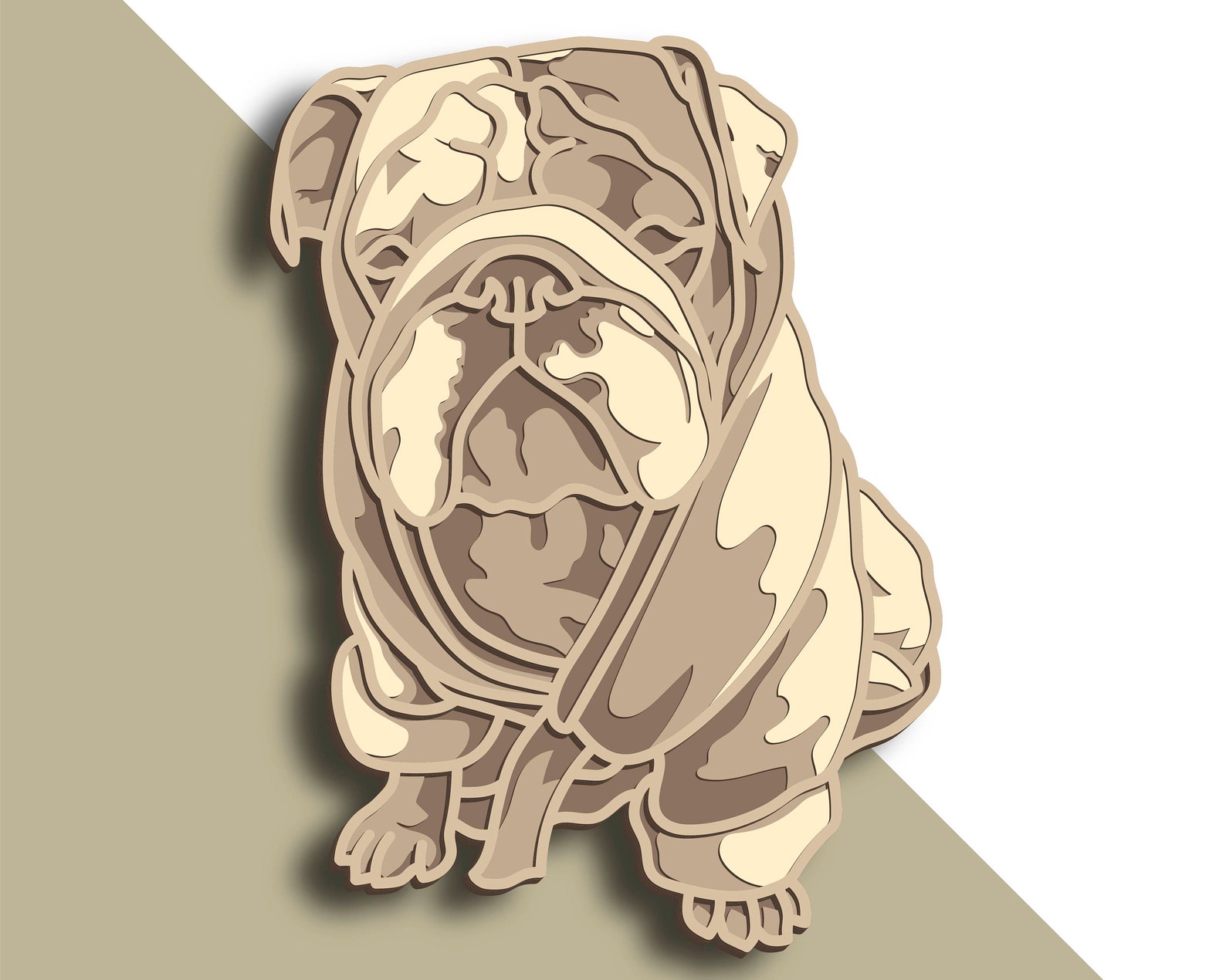 English Bulldog Multilayer SVG/ English Bulldog Cut File/ 3D - Etsy