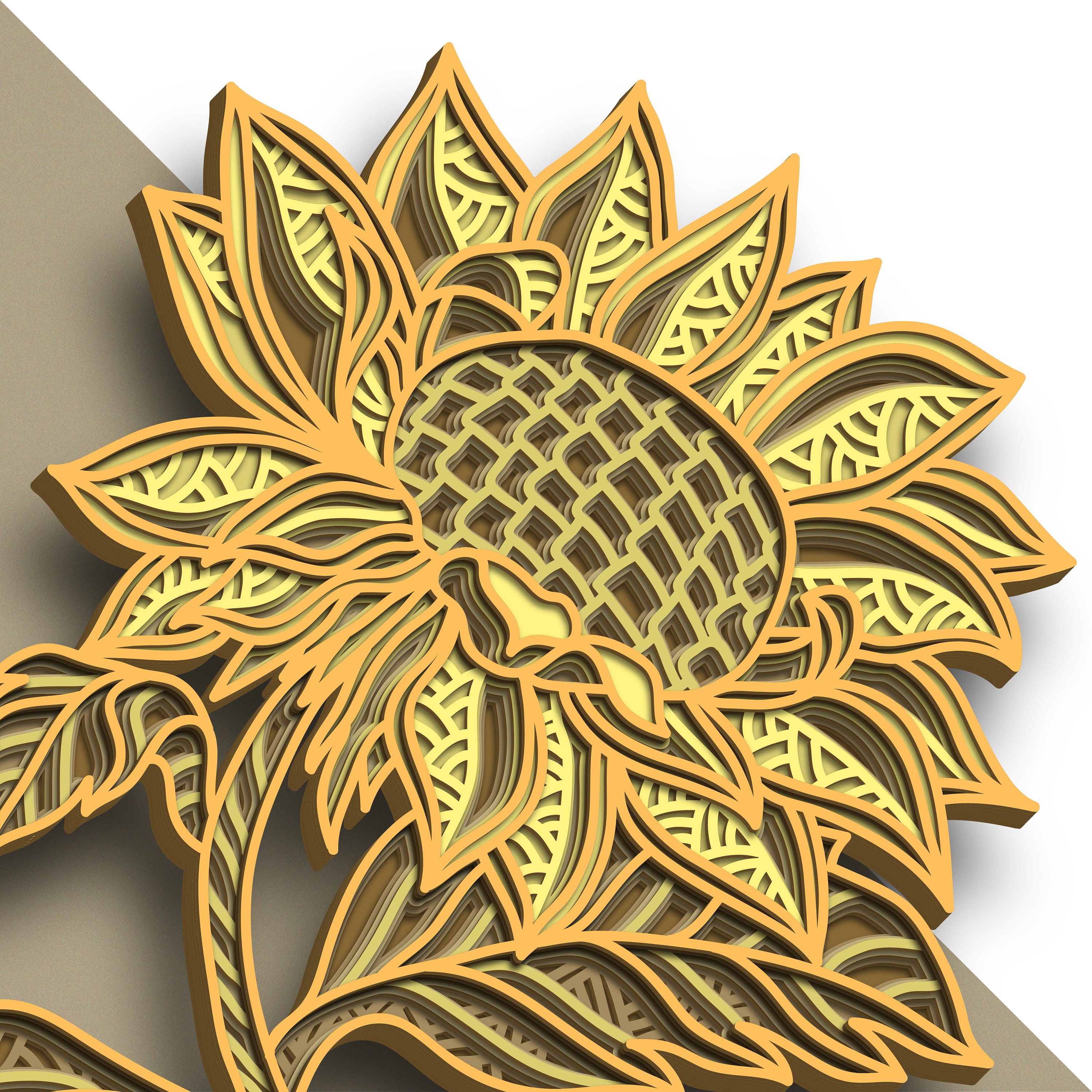 Sunflower Multilayer Svg Sunflower Cut File 3d Layer Etsy