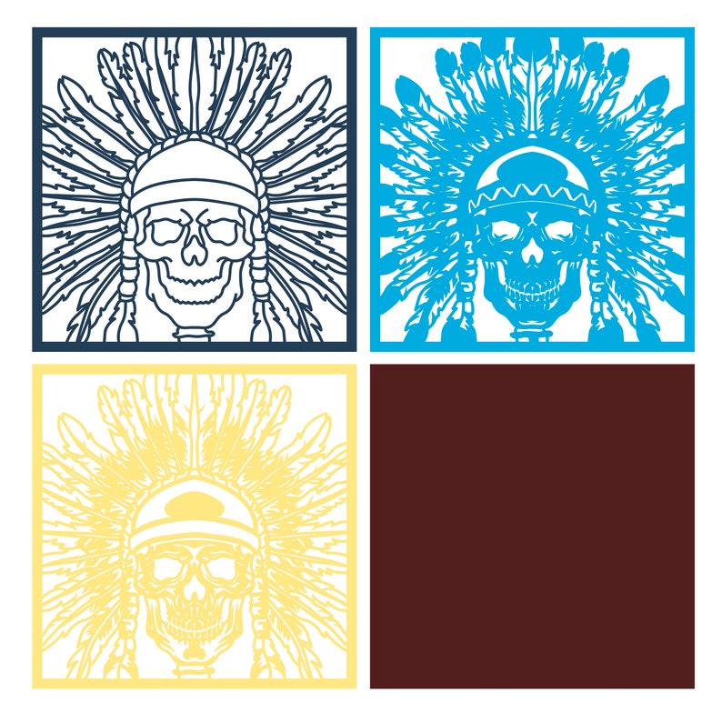 American Native Multilayer SVG. Laser Cut File. Layer Construction ...