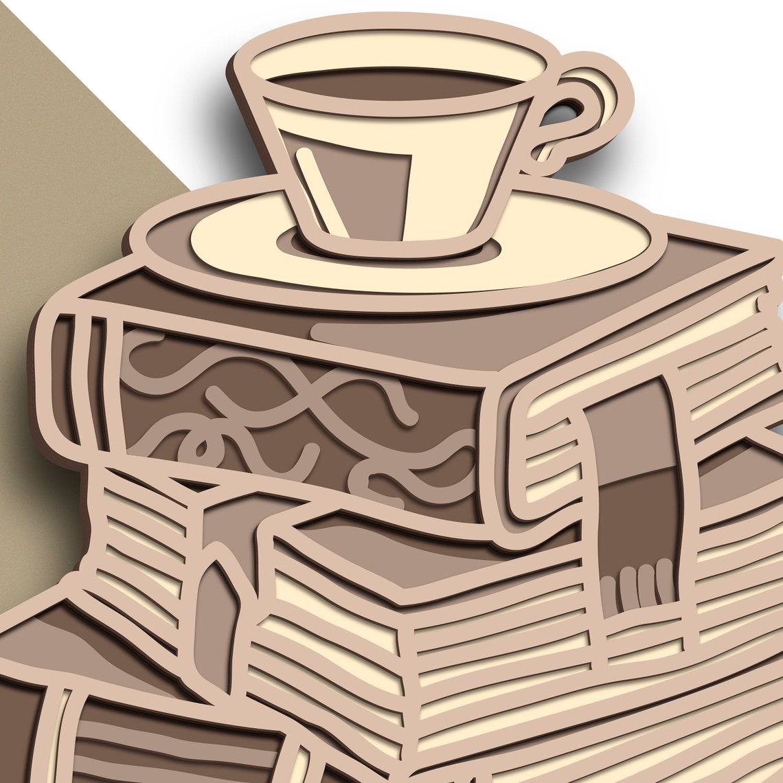 Book Bundle Multilayer SVG/ Book Bundle Cut File/ 3D Layer/ - Etsy