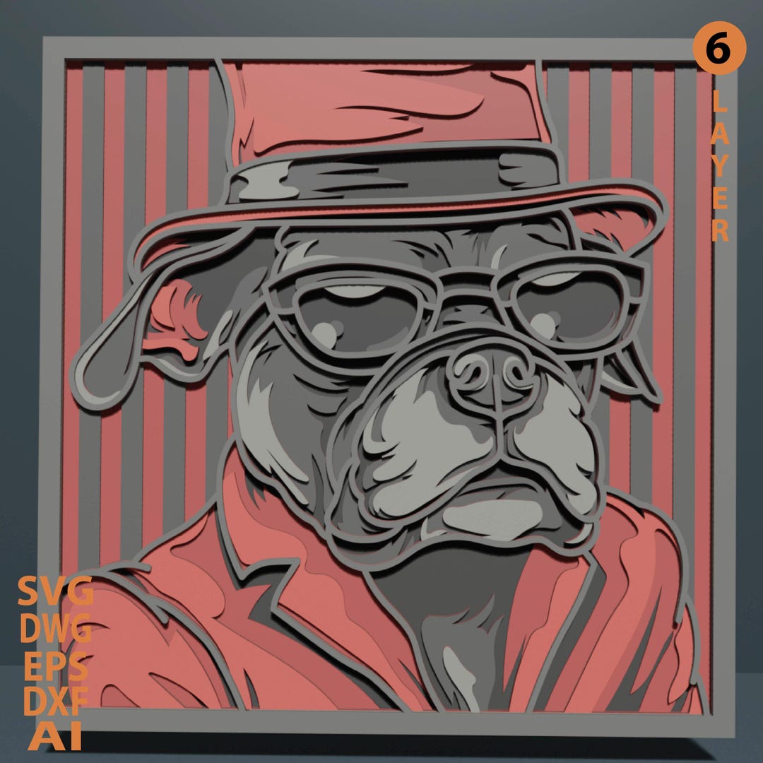 Boxer Dog Multilayer SVG. Laser Cut File. Layer Construction. Plywood ...