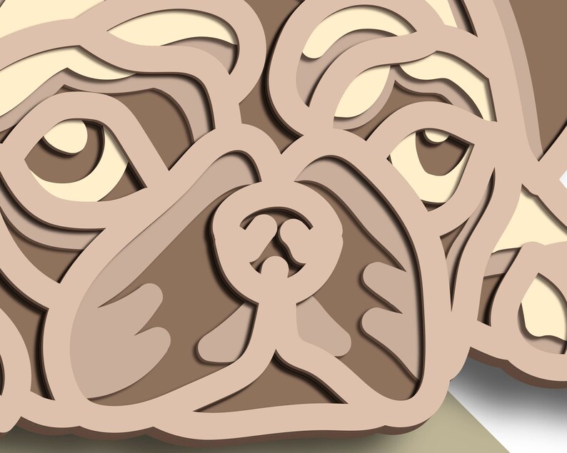 Pug Multilayer SVG/ Pug Cut File/ 3D Layer/ Plywood Cutting/ - Etsy Canada