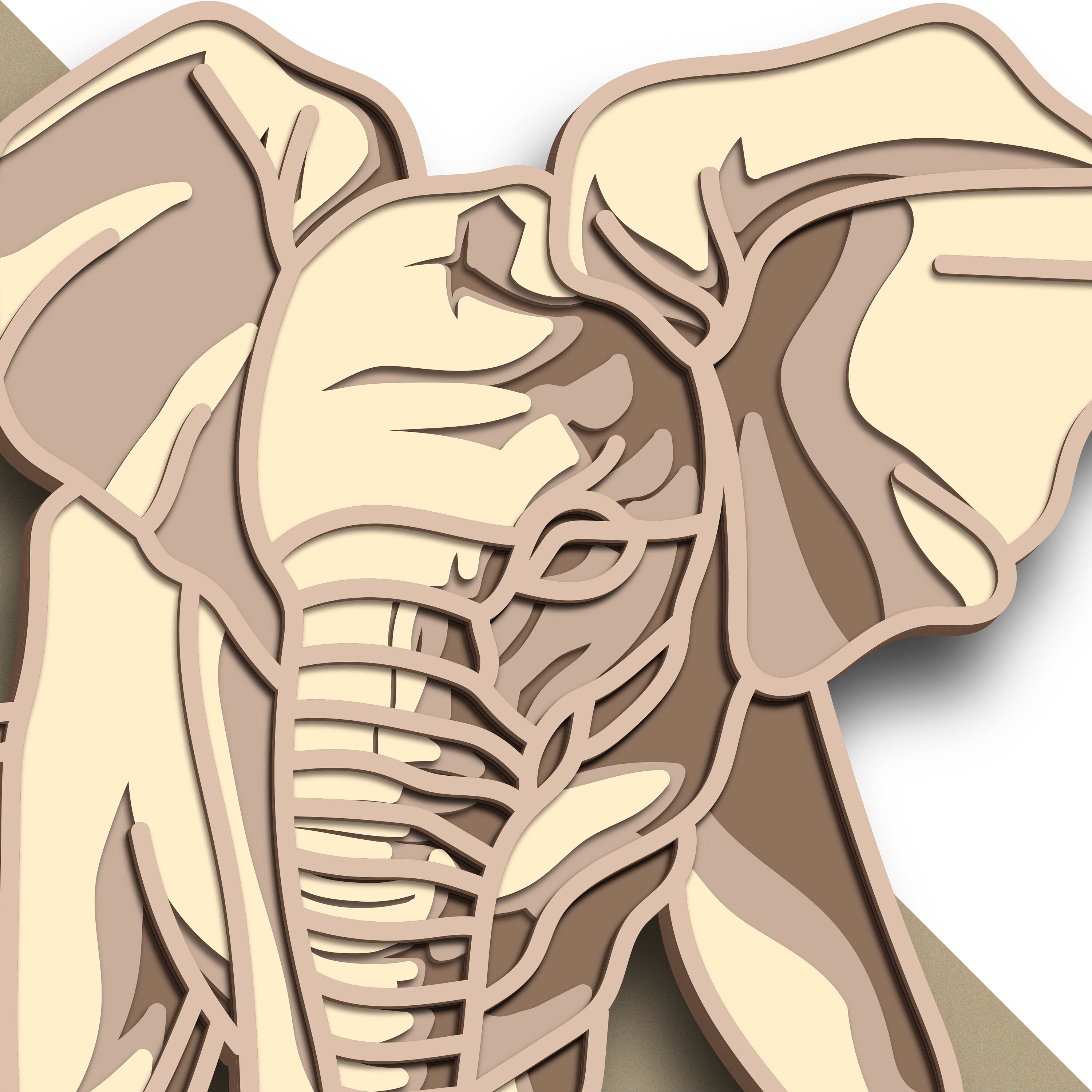 Elephant Multilayer SVG/ Elephant Cut File/ 3D Layer/ Plywood | Etsy