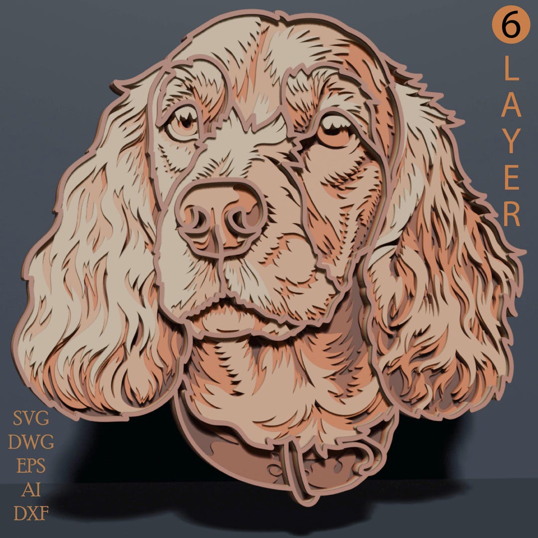 Cocker Spaniel Multilayer SVG. Laser Cut File. Layer Construction ...