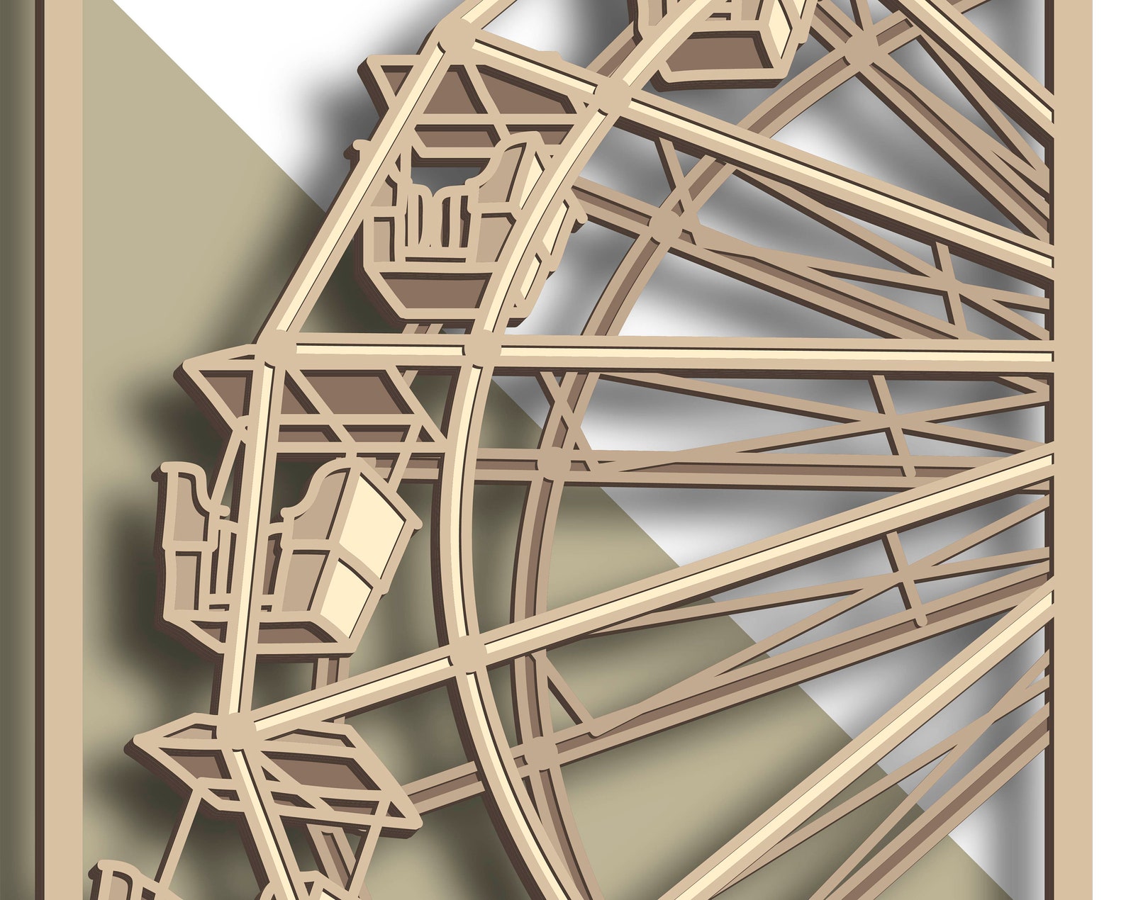 Ferris Wheel Multilayer SVG/ Ferris Wheel Cut File/ 3D Layer/ Plywood ...