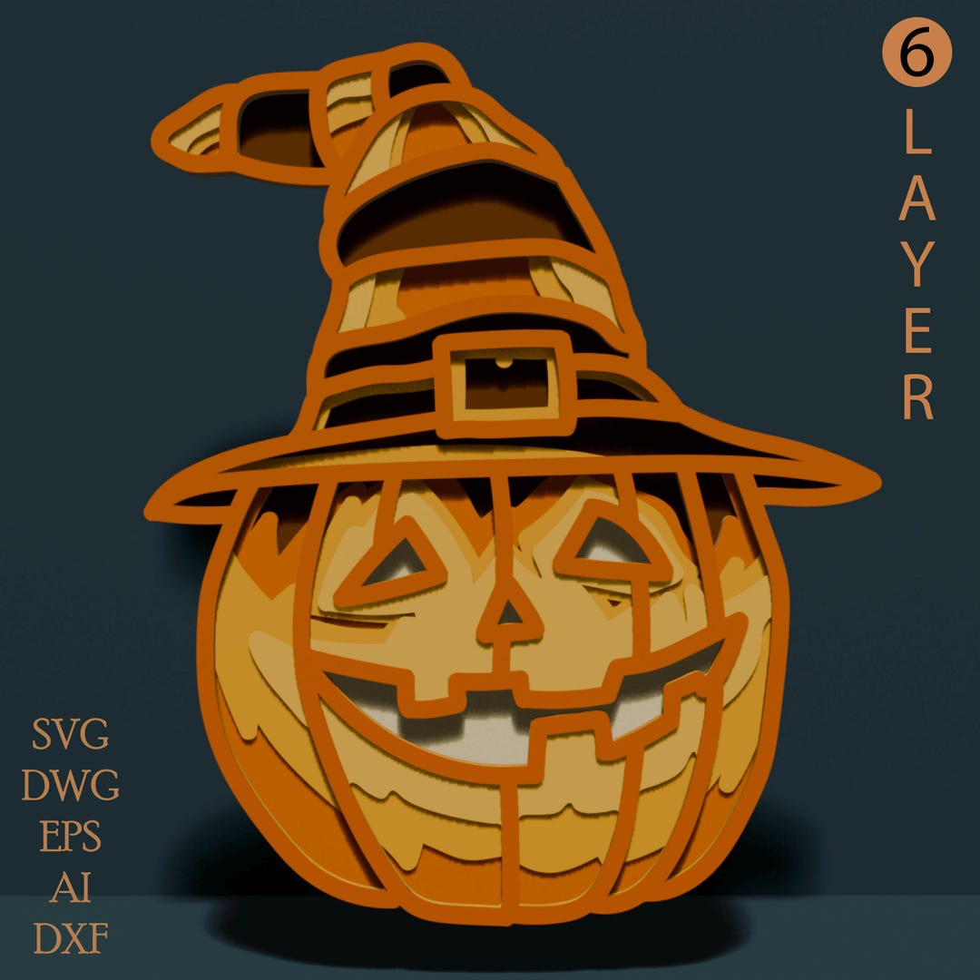 Pumpkin Multilayer SVG. Laser Cut File. Layer Construction. Plywood ...