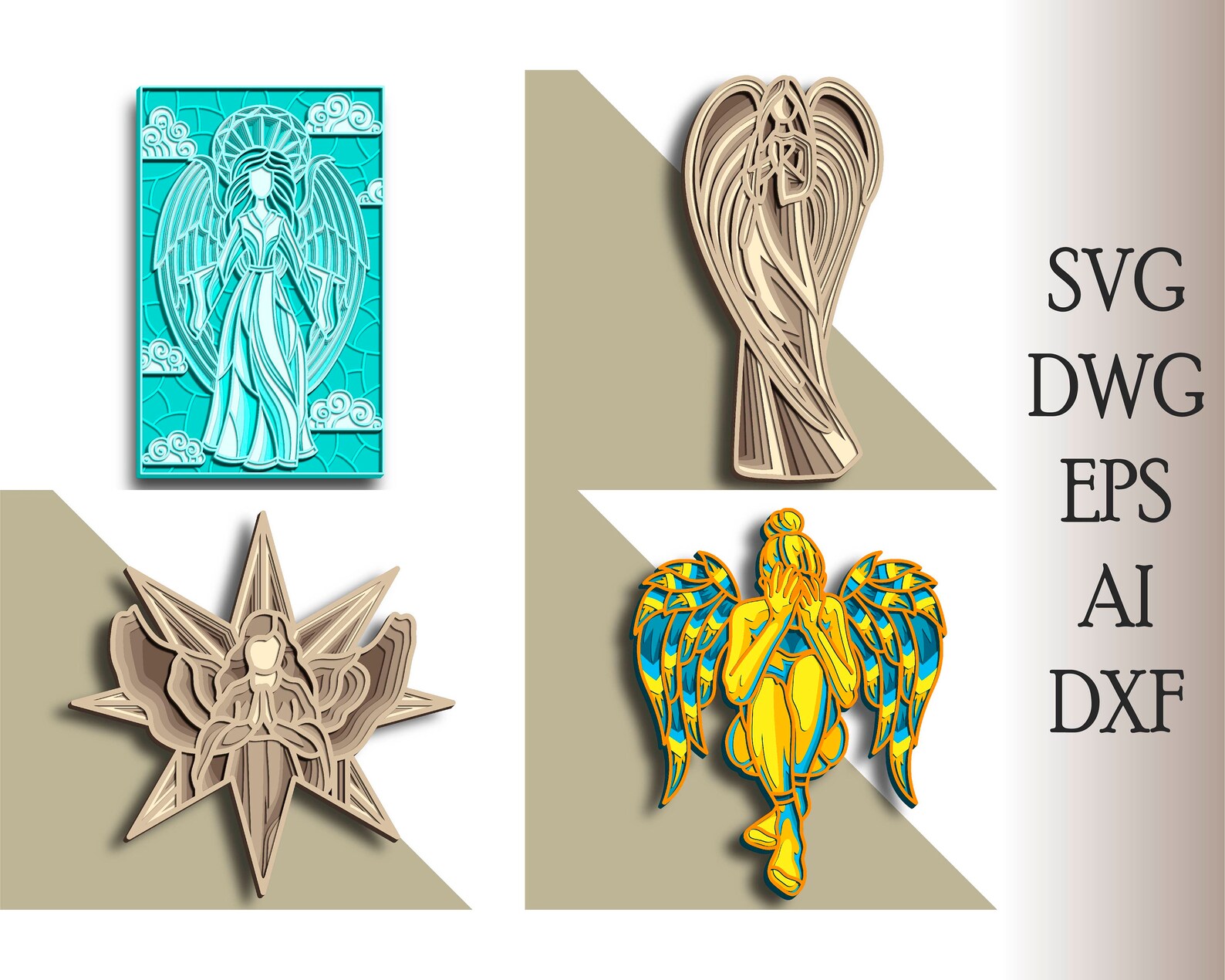 Angel Bundle Multilayer SVG/ Angel Bundle Cut File/ 3D Layer/ - Etsy